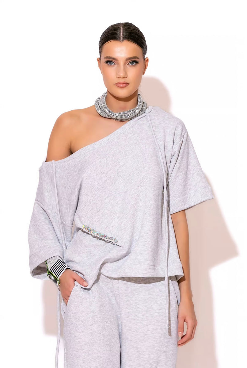 Crystal Embellished Top – DivaniFashion